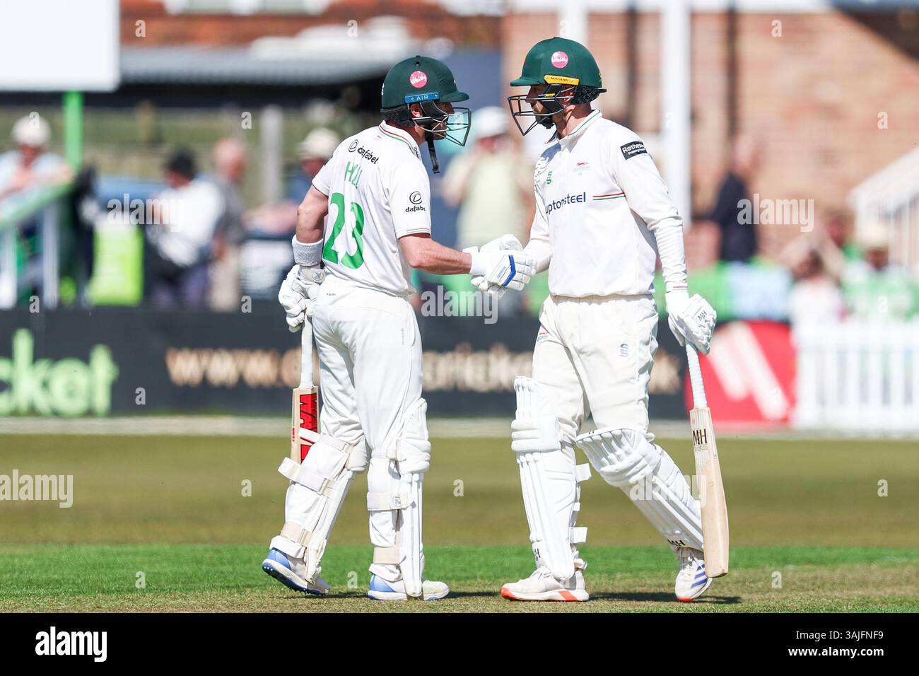 Leicester, UK. 11th Apr, 2025. #23, Lewis Hill congratulates #22, Ian ...
