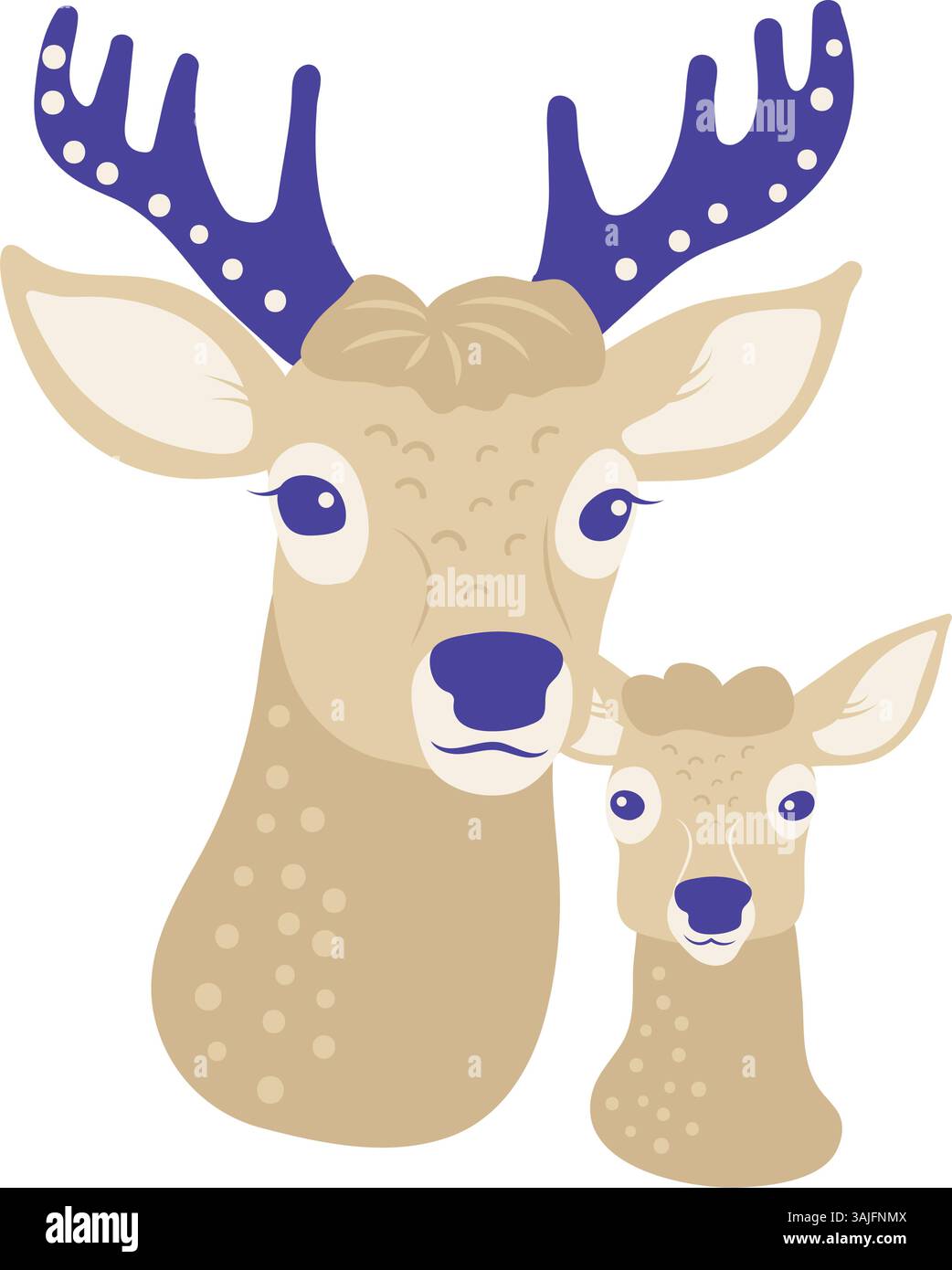 Cute elk face deer Stock Vector Images - Alamy