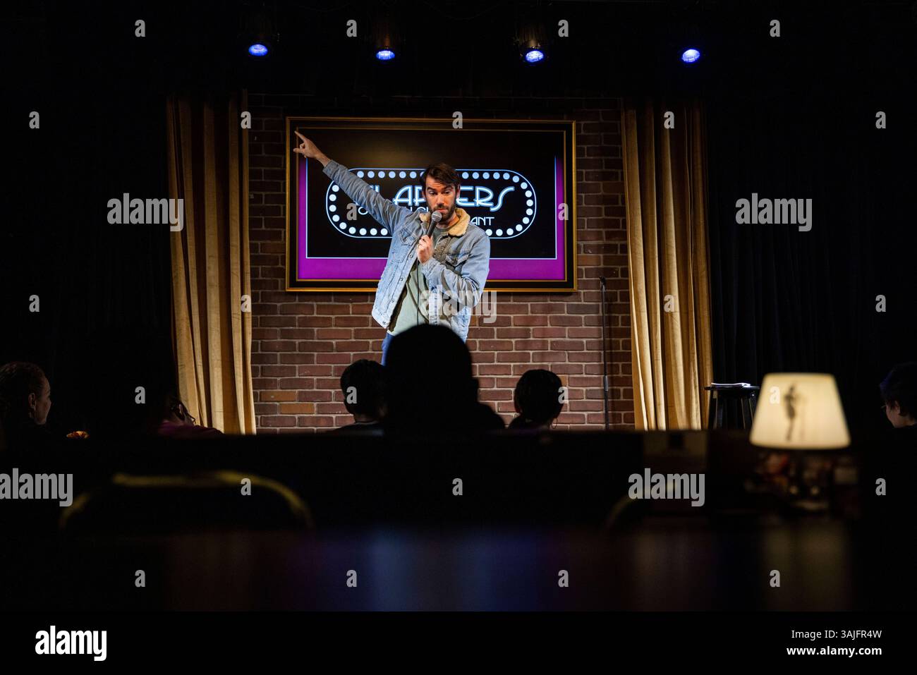 Esteban Gast performs during Stand Up For Climate, a comedy show at ...