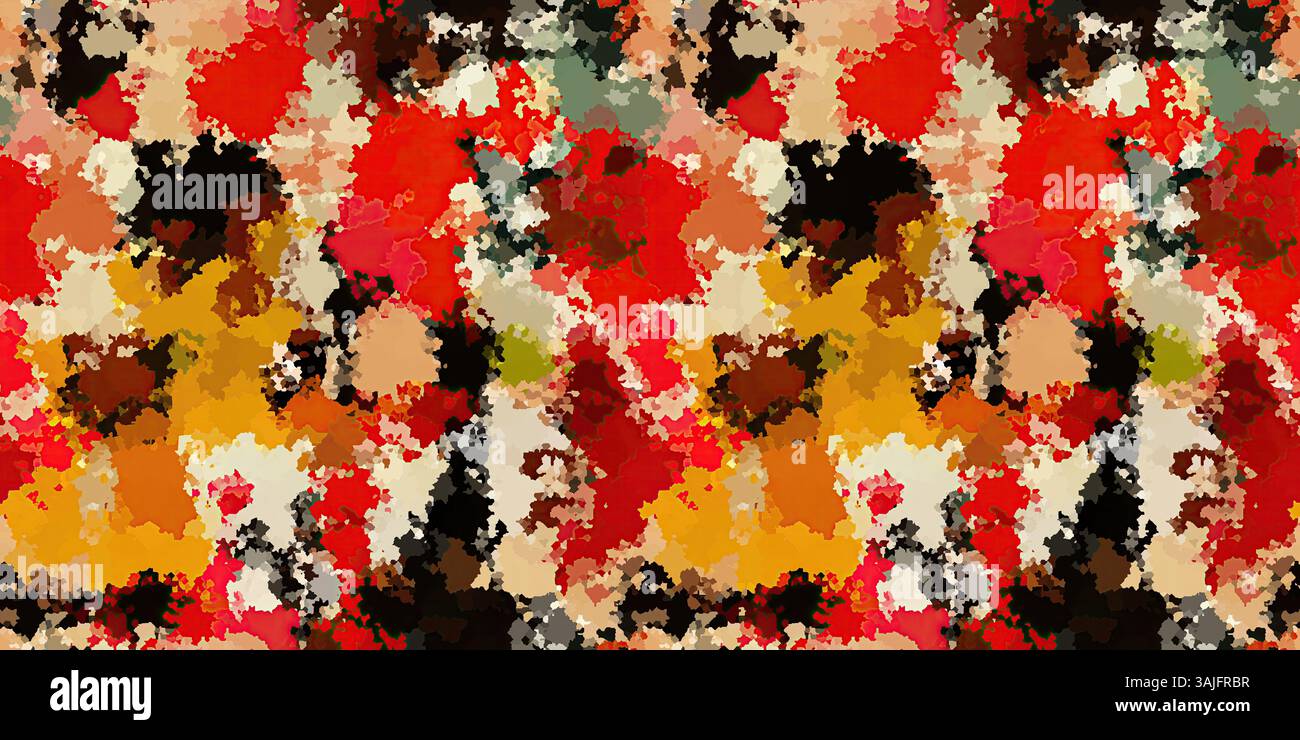 Abstract blotched random paint splatter seamless border pattern. Dense ...