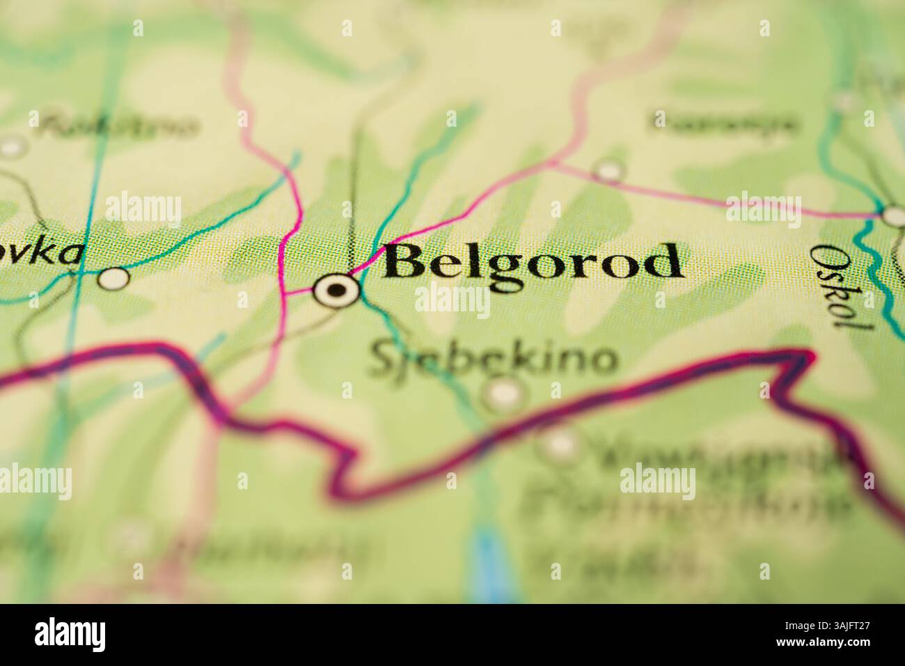 Detailed view of Belgorod region map section Stock Photo - Alamy