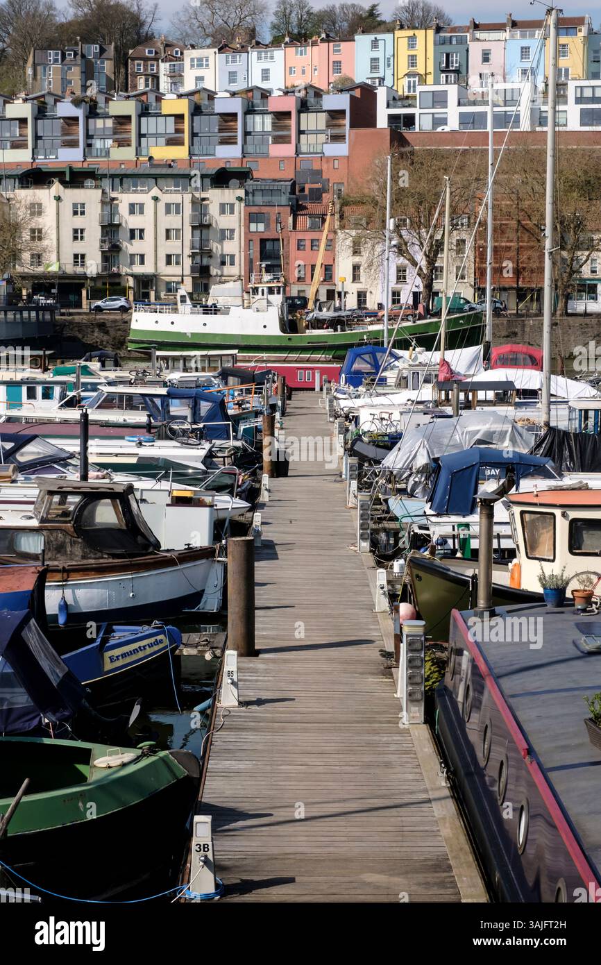 Bristol Marina on bristol harbourside uk quay quayside boats Stock ...