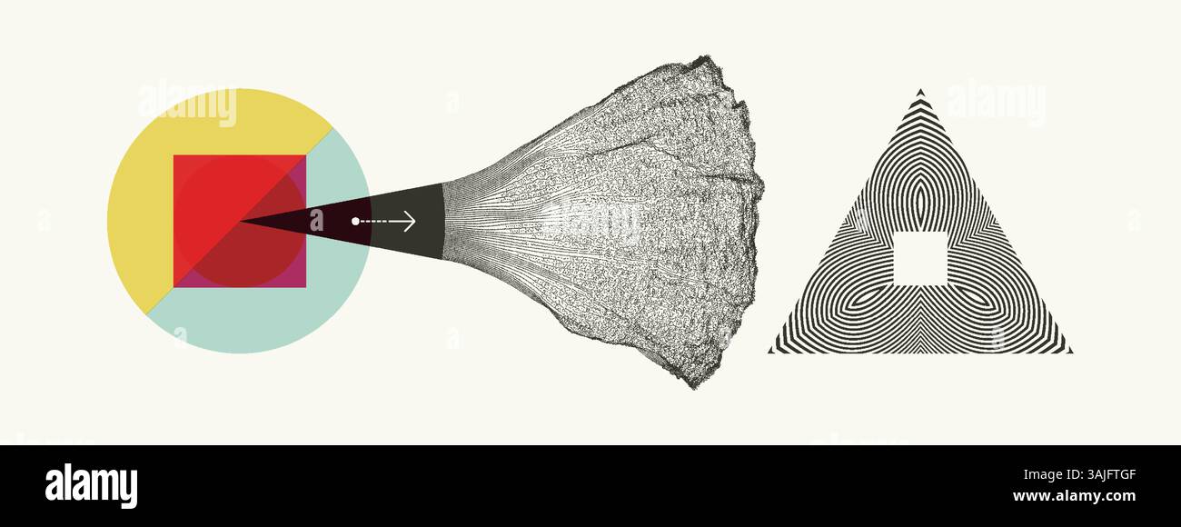 Geometric design. A branching system of dots depicting the scattering ...