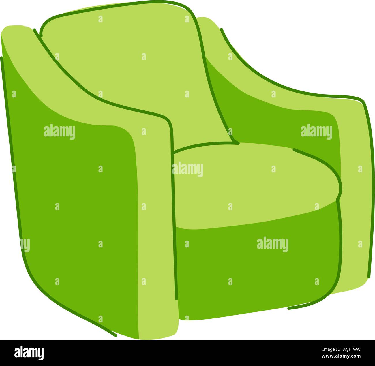 comfort accent chair cartoon vector illustration Stock Vector Image ...