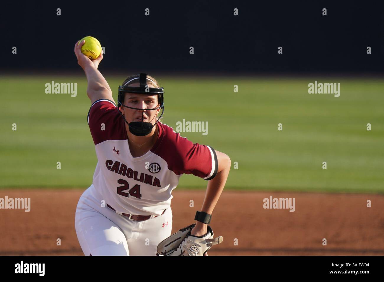 South Carolina pitcher Nealy Lamb delivers the ball during an NCAA ...