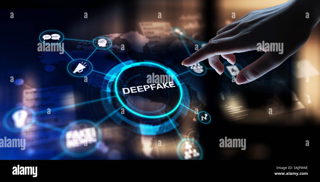 Deepfake Synthetic Media Creation and Manipulation, projection on a ...