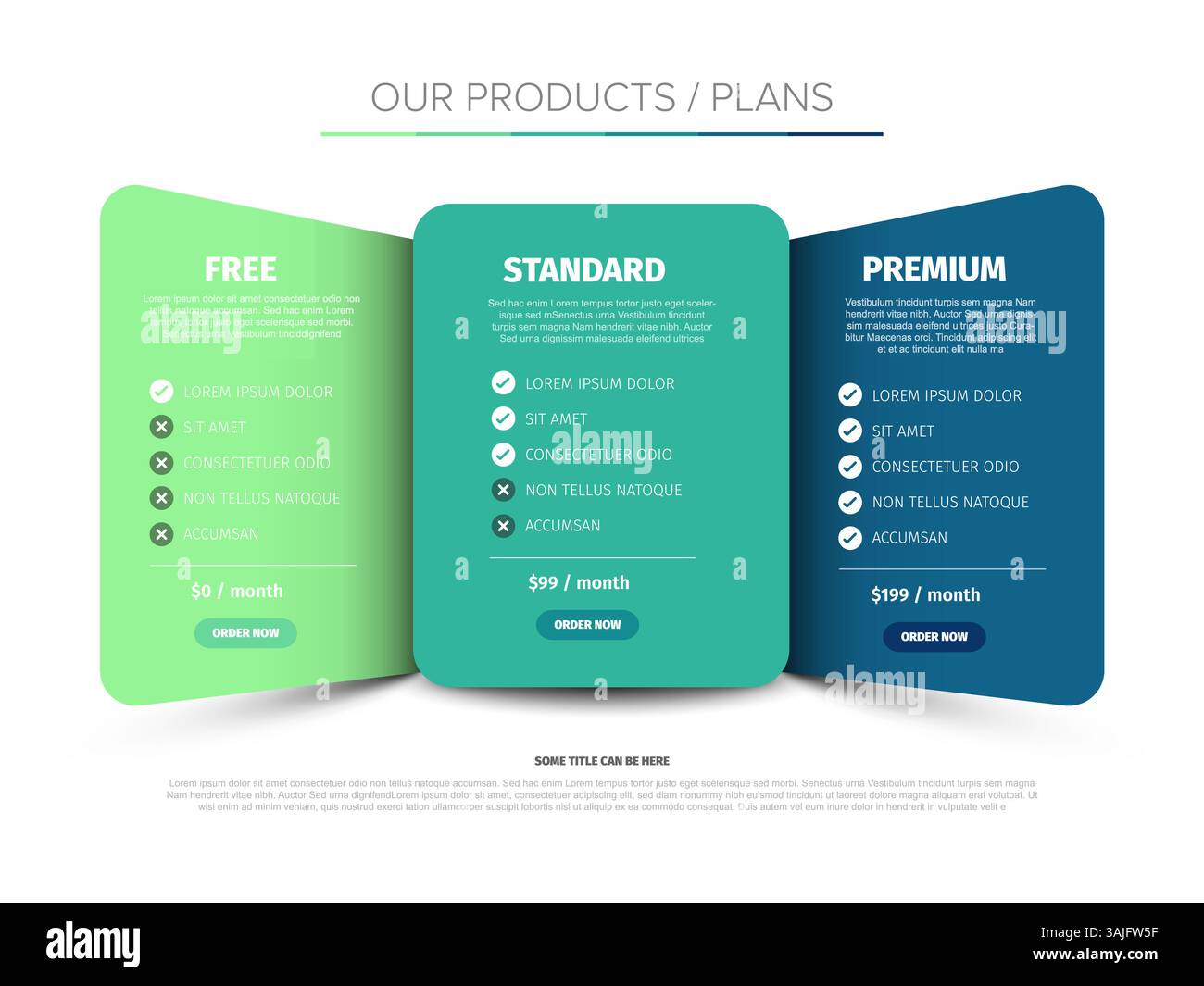 A clean and modern pricing plan comparison chart showcasing Free ...