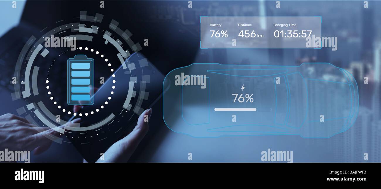 Electric Vehicle Battery Monitoring Dashboard Stock Photo - Alamy