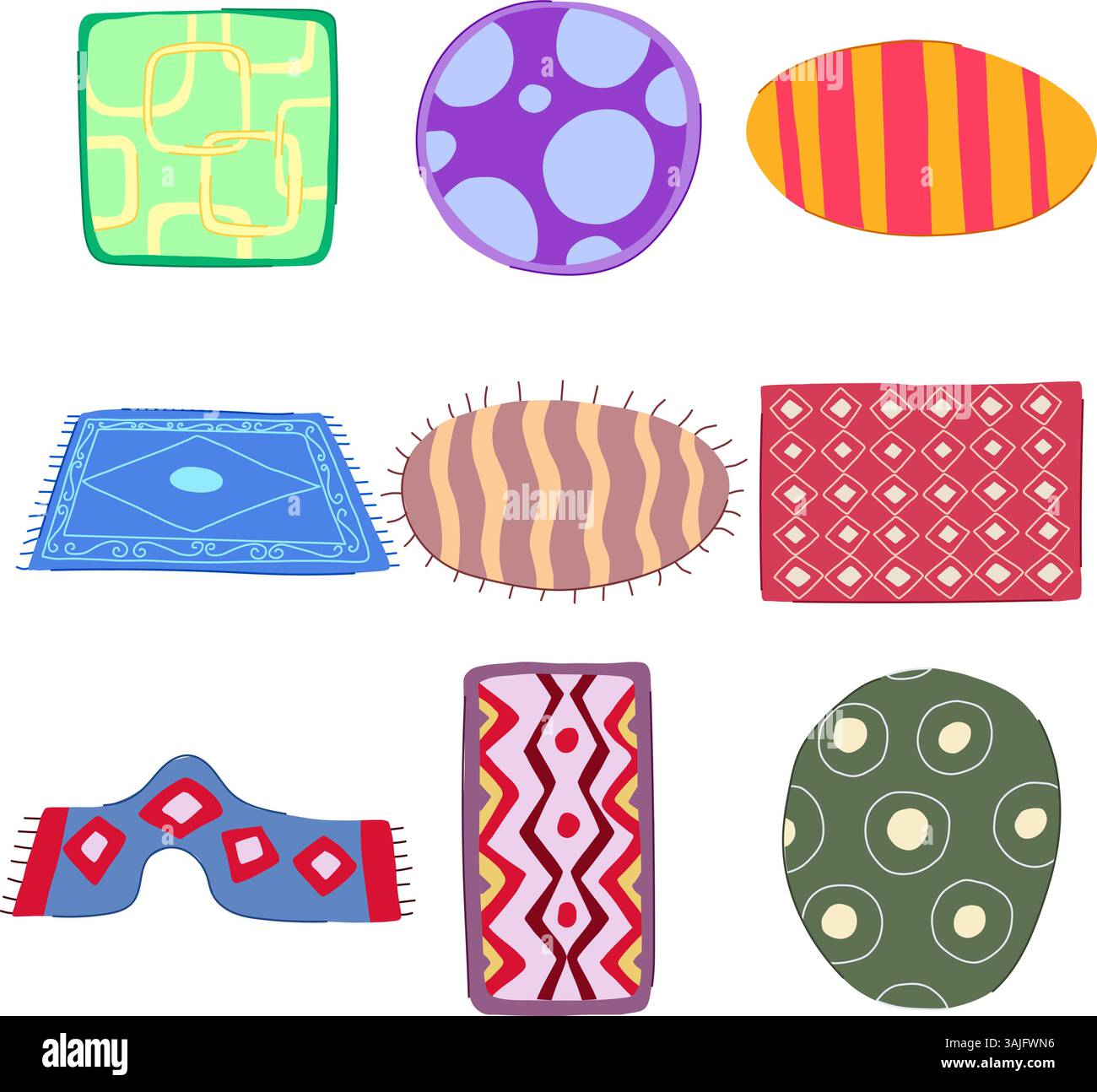 area rug set cartoon vector illustration Stock Vector Image & Art - Alamy