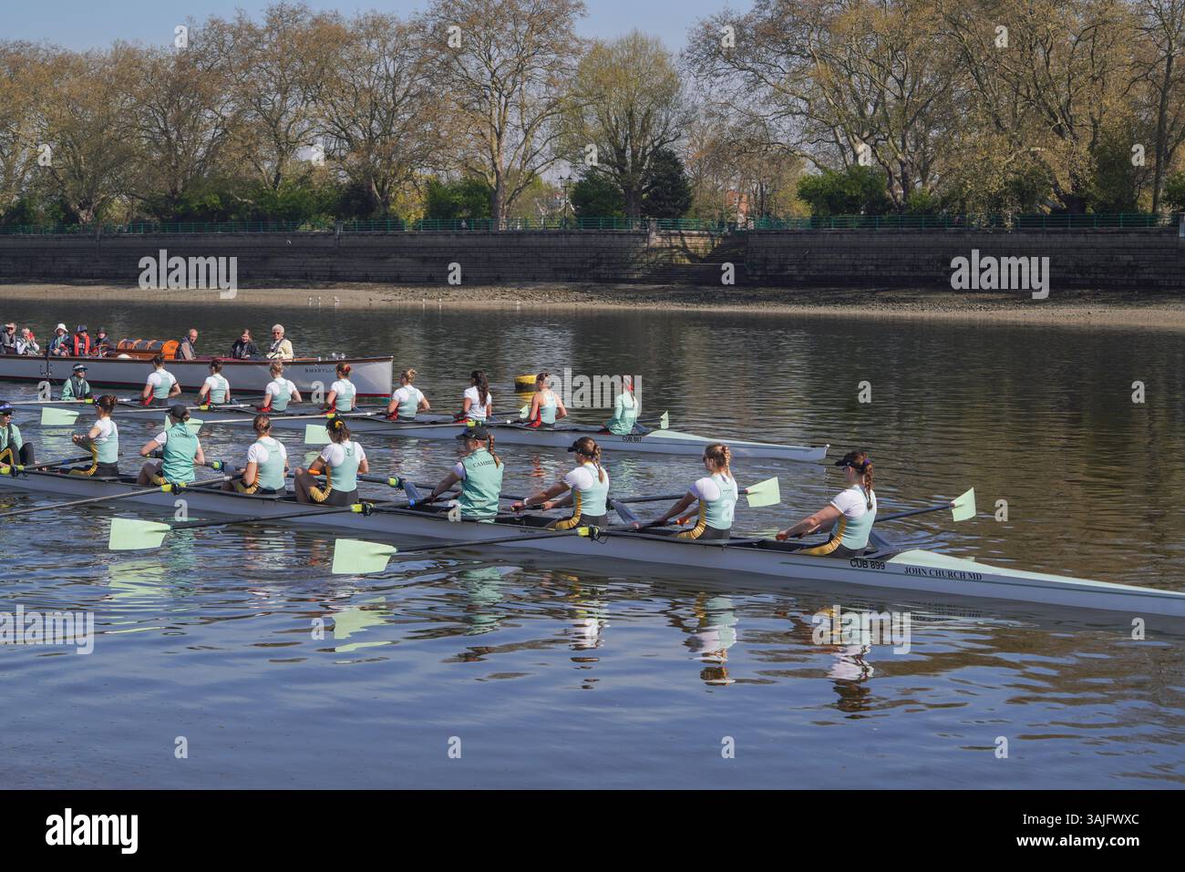London UK 11 April 2025. Members of the Cambridge University women's ...