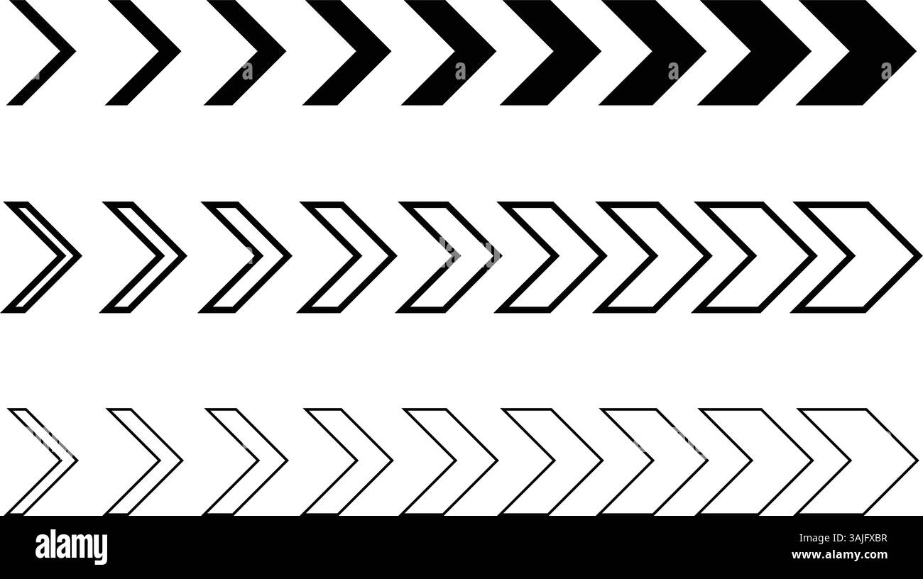 Directional Arrow Vector Set – Bold & Outline Chevron Arrows for Signs, Banners, and Navigation ...