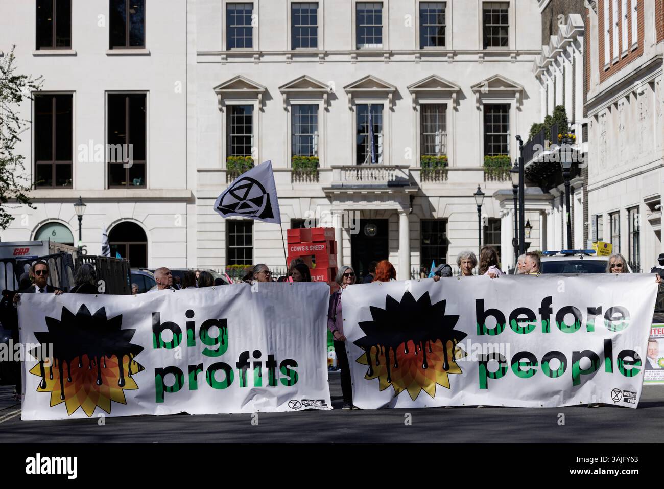 7th Apr. 2025. BP HQ, St James’ Sq., London, UK Activists occupied the ...