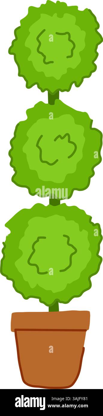 greenery artificial plant cartoon vector illustration Stock Vector ...