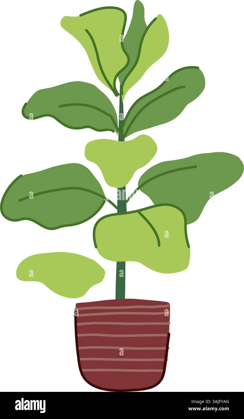 decor artificial plant cartoon vector illustration Stock Vector Image ...