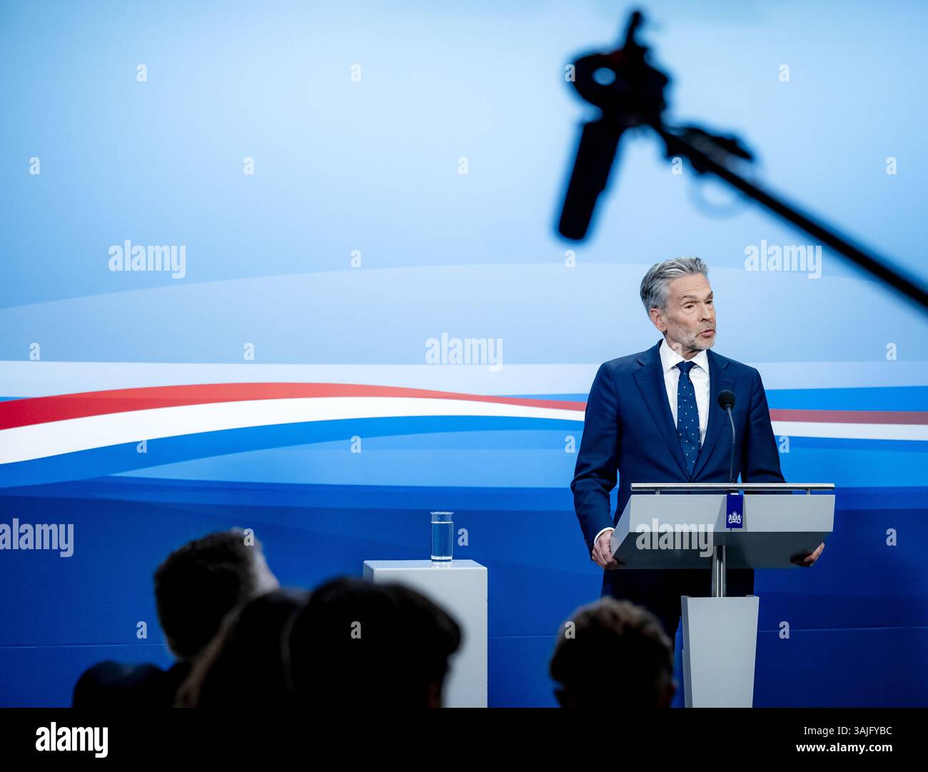 DEN HAAG - Prime Minister Dick Schoof speaks to the press after the ...