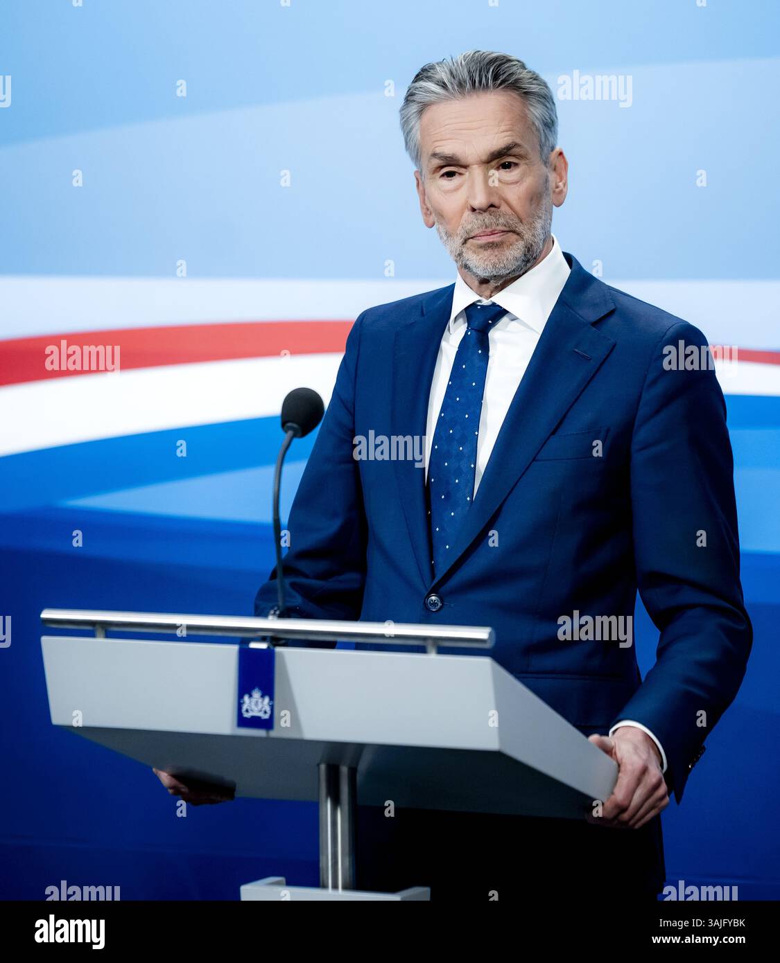 DEN HAAG - Prime Minister Dick Schoof speaks to the press after the ...