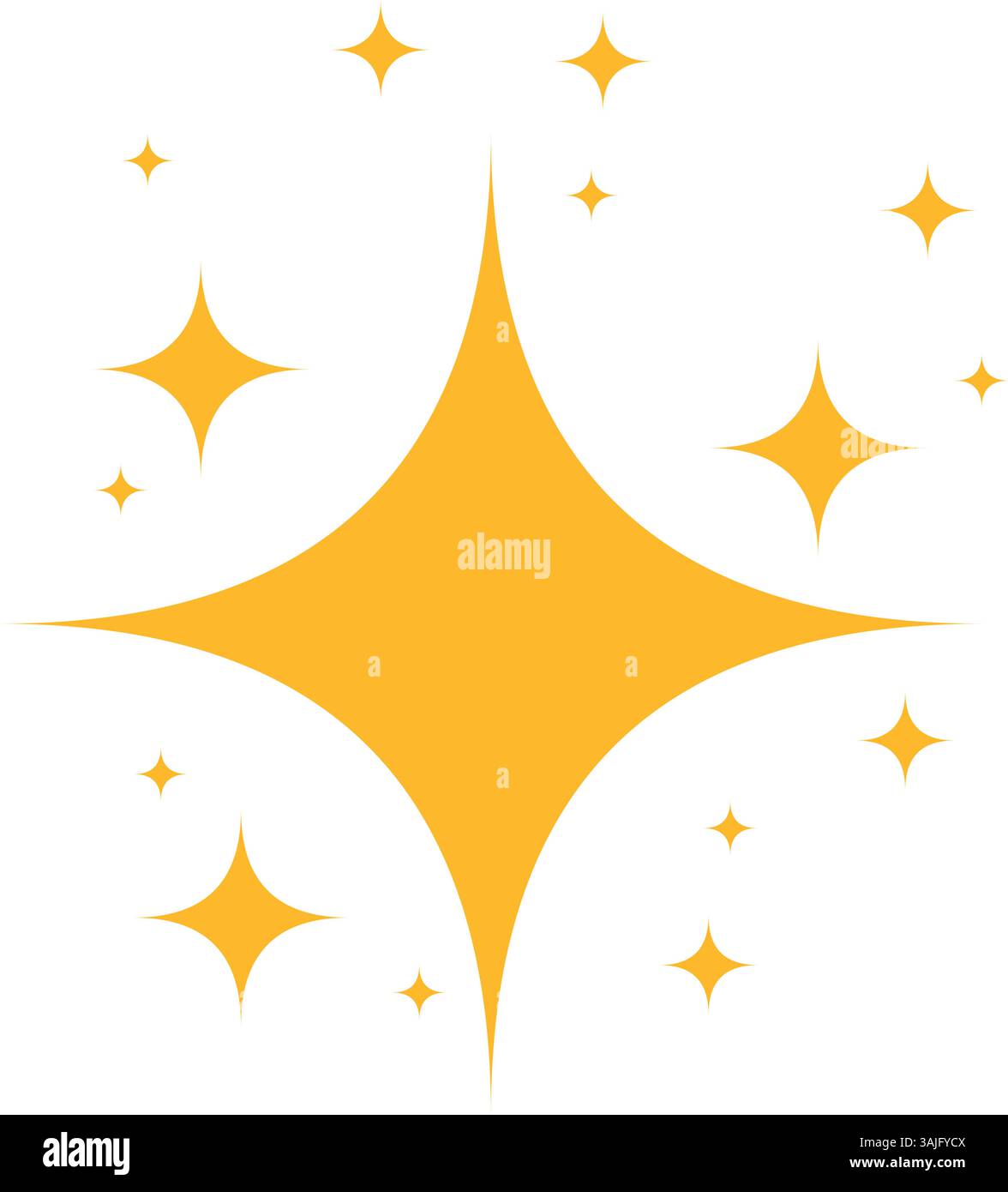 Golden Sparkle Stars Icon – Shining Glitter Effect Vector Illustration ...