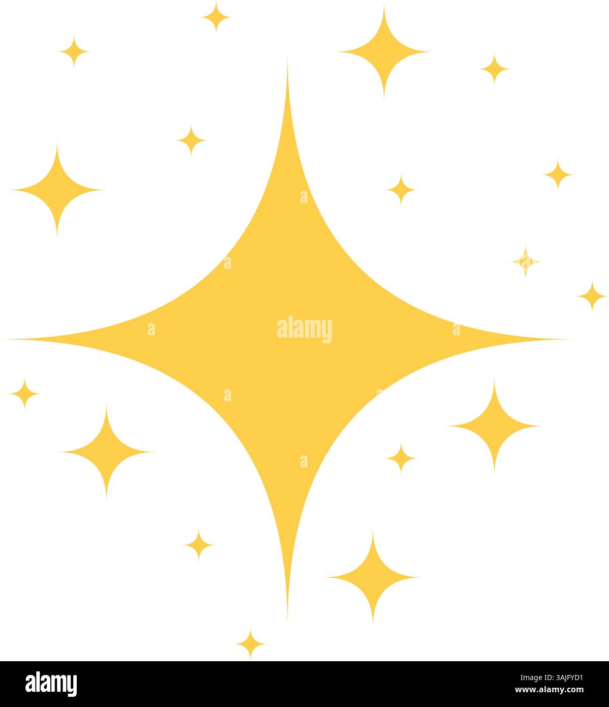 Golden Sparkle Stars Icon – Shining Glitter Effect Vector Illustration ...
