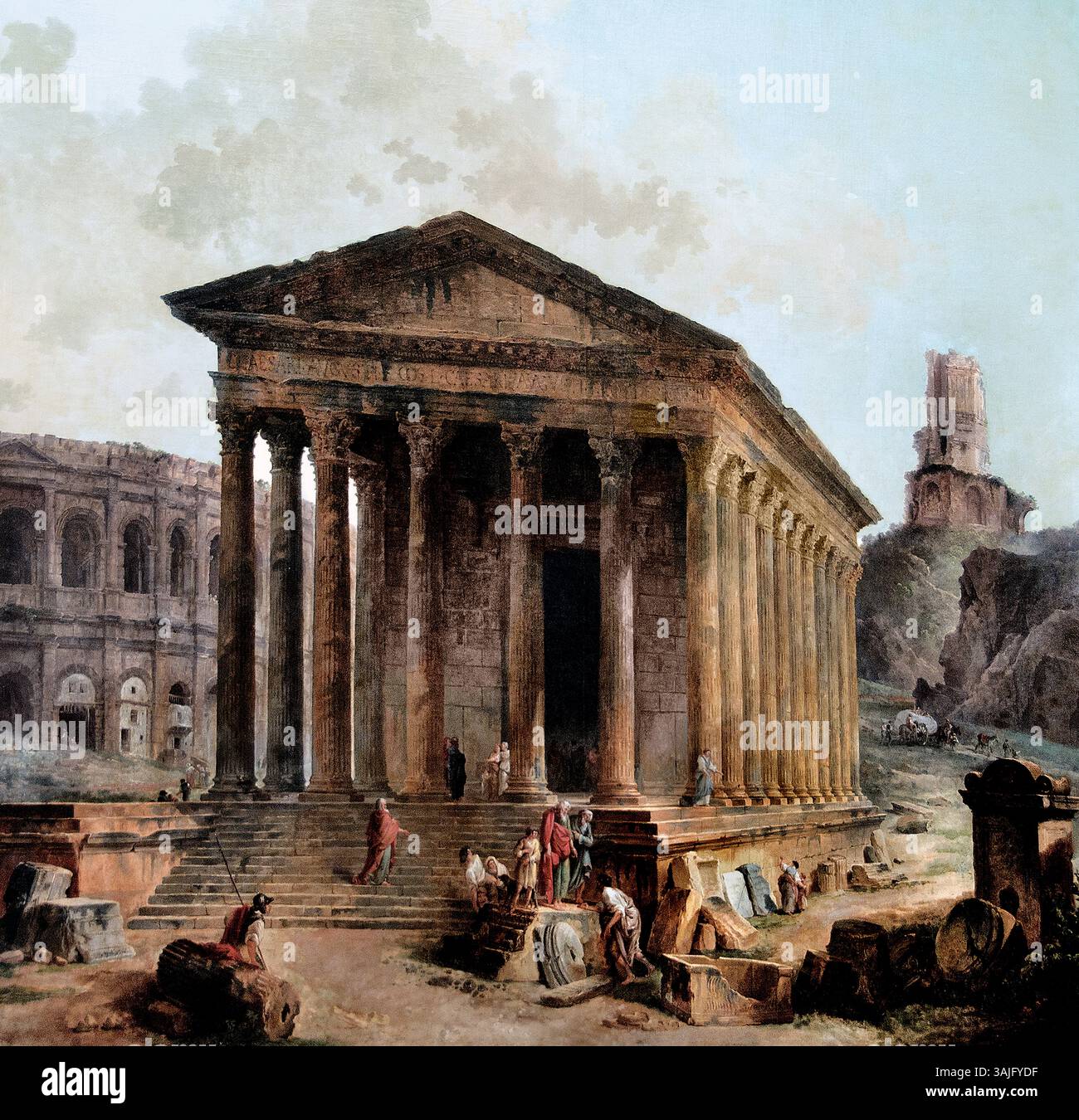 The square of the House and the Magne Tower arenas in Nimes Roman by ...