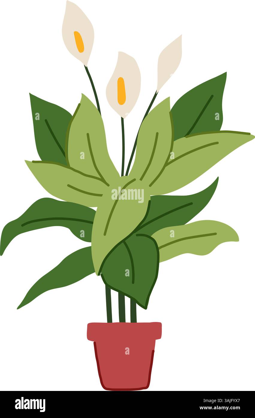 realistic artificial plant cartoon vector illustration Stock Vector ...
