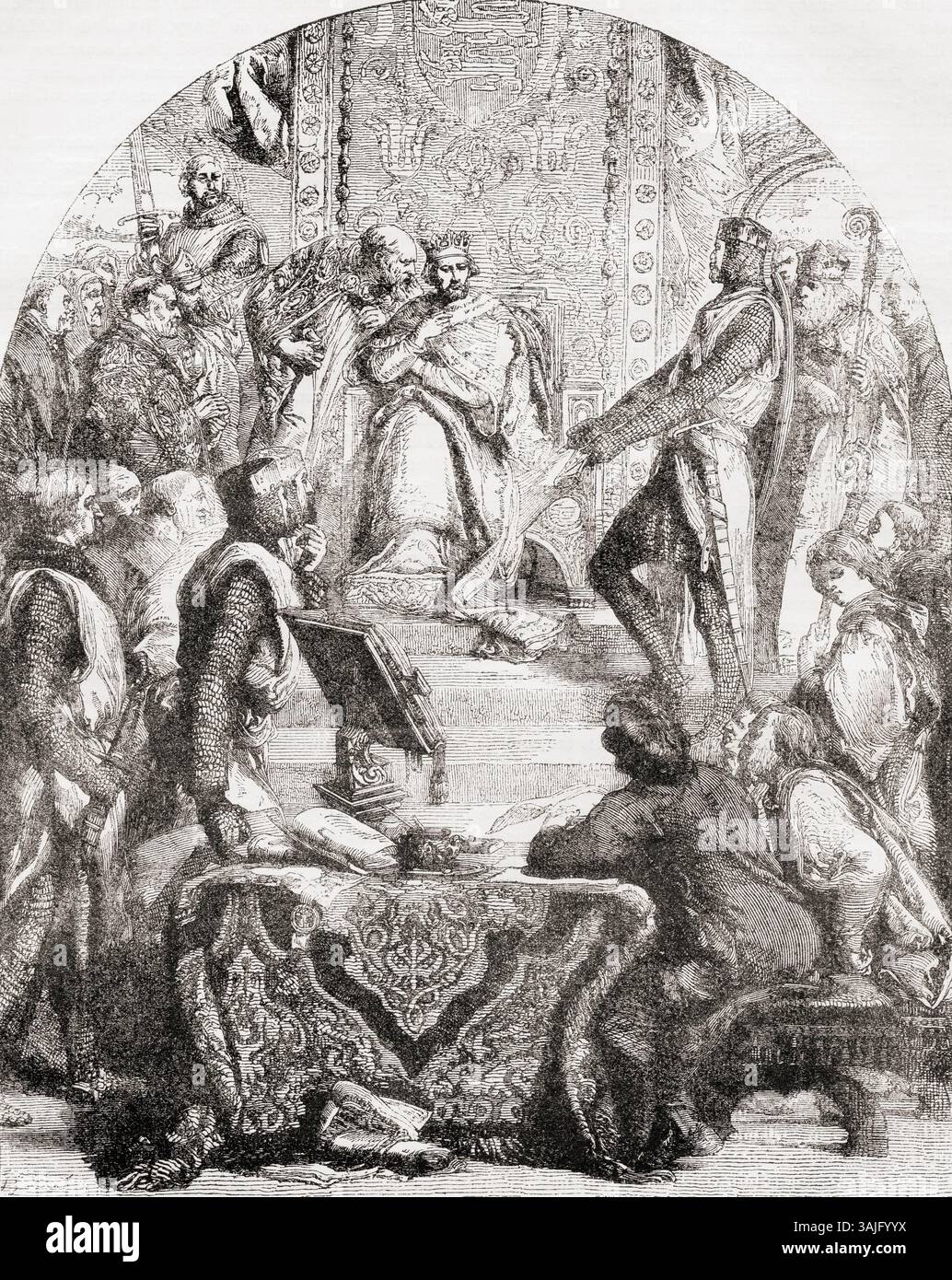 The barons enforcing their rights from Henry III. From Cassell's ...