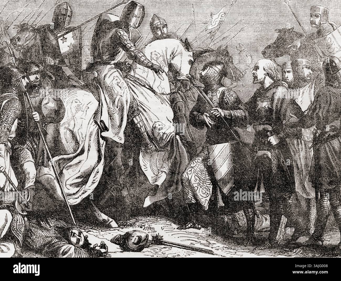 Henry III at The Battle of Lewes, 14 May 1264, during the Second Barons ...