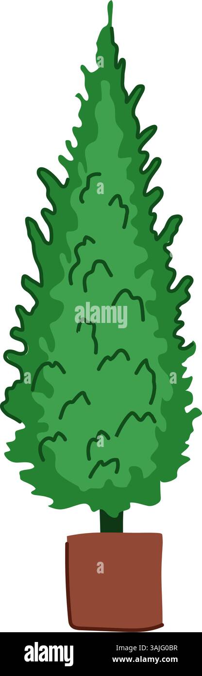 plastic artificial plant cartoon vector illustration Stock Vector Image ...