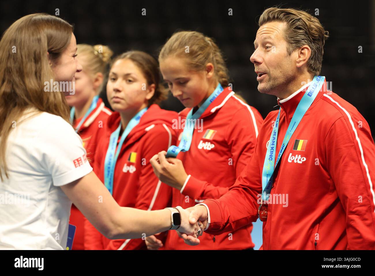Vilnius, Lithuania. 11th Apr, 2025. Belgian team captain Wim Fissette ...