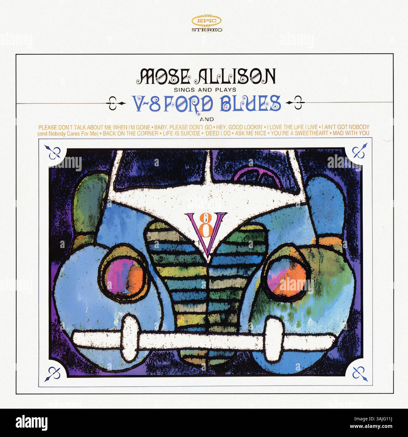 Mose Allison - V8 Ford Blues - Vintage jazz record cover Stock Photo ...
