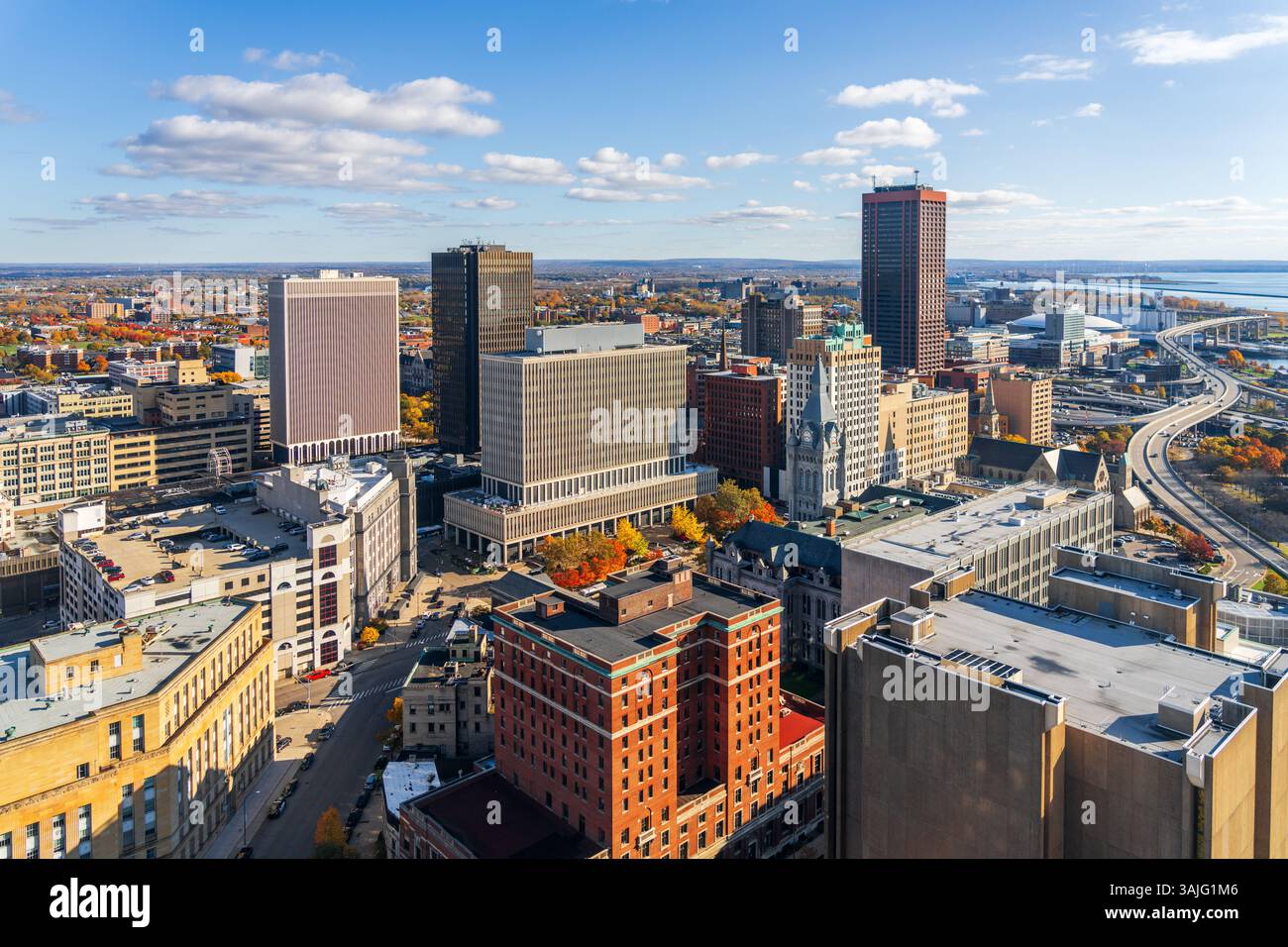 Buffalo, New York, USA downtown city skyline from above Stock Photo - Alamy