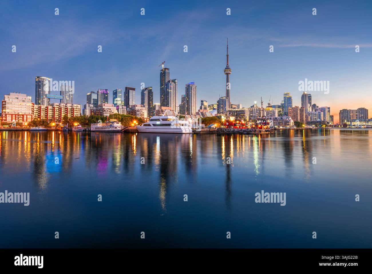 Toronto, Ontario, Canada downtown city skyline on lake Ontario at ...