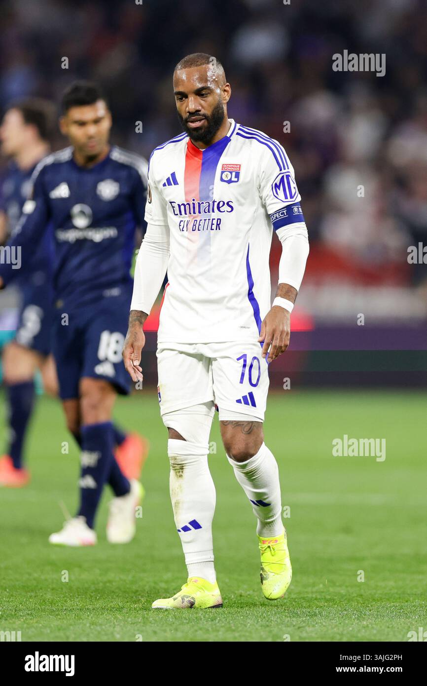 Lyon forward Alexandre Lacazette (10) during the Olympique Lyonnais v ...