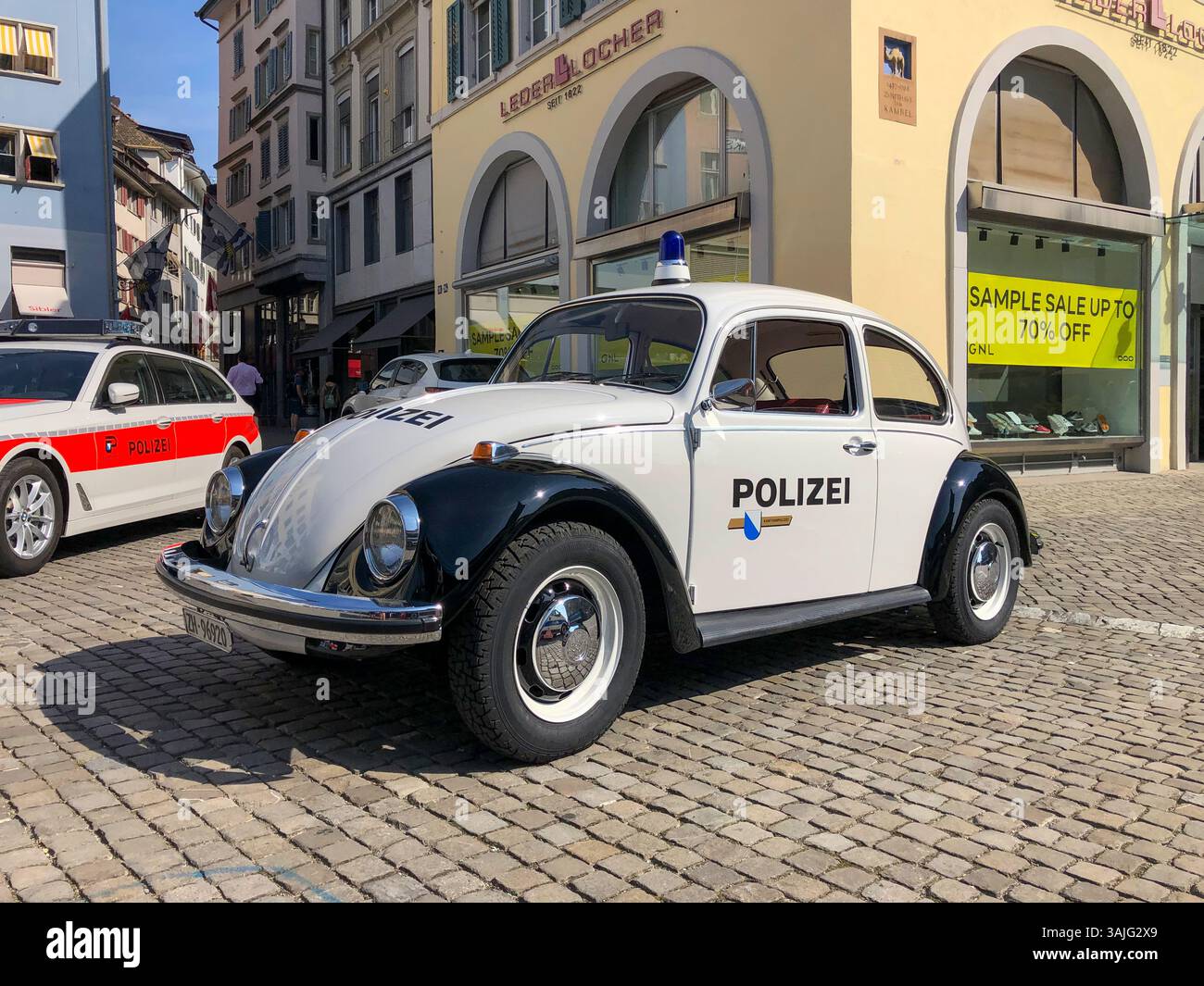 Vintage VW Beetle Poilce Car Stock Photo - Alamy