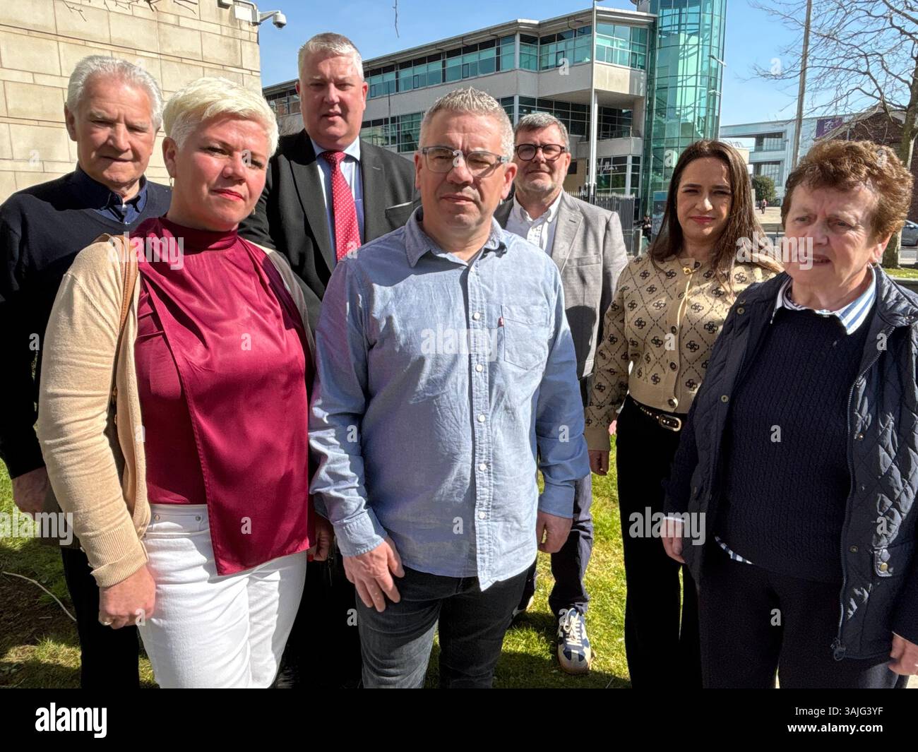RETRANSITTED CORRECTING NAME OF SOLICITOR Liam Cairns (centre) and ...