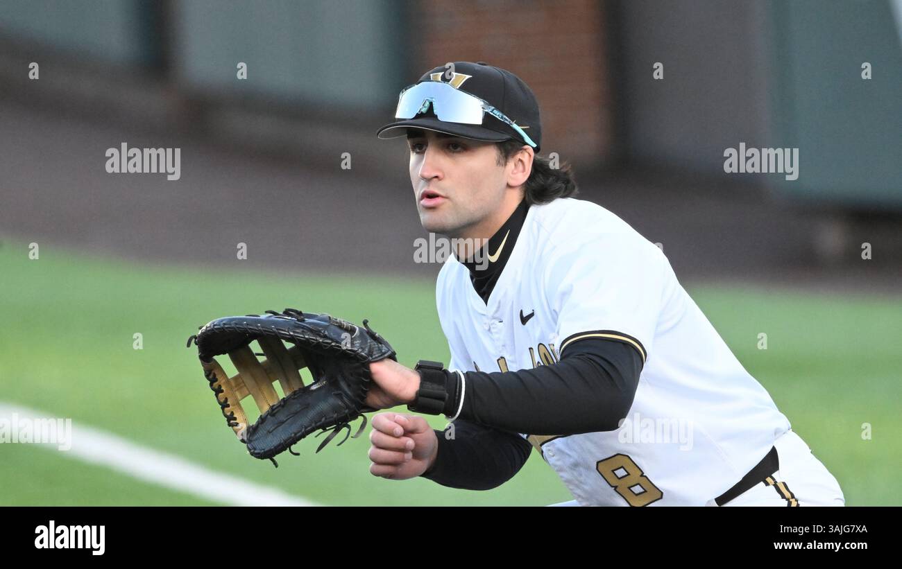 Vanderbilt infielder Chris Maldonado (8) plays Dayton during an NCAA ...