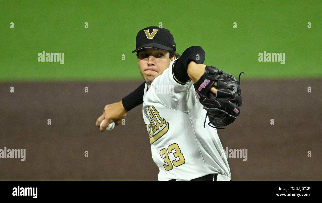 Vanderbilt pitcher Luke Guth (33) plays Dayton during an NCAA baseball ...