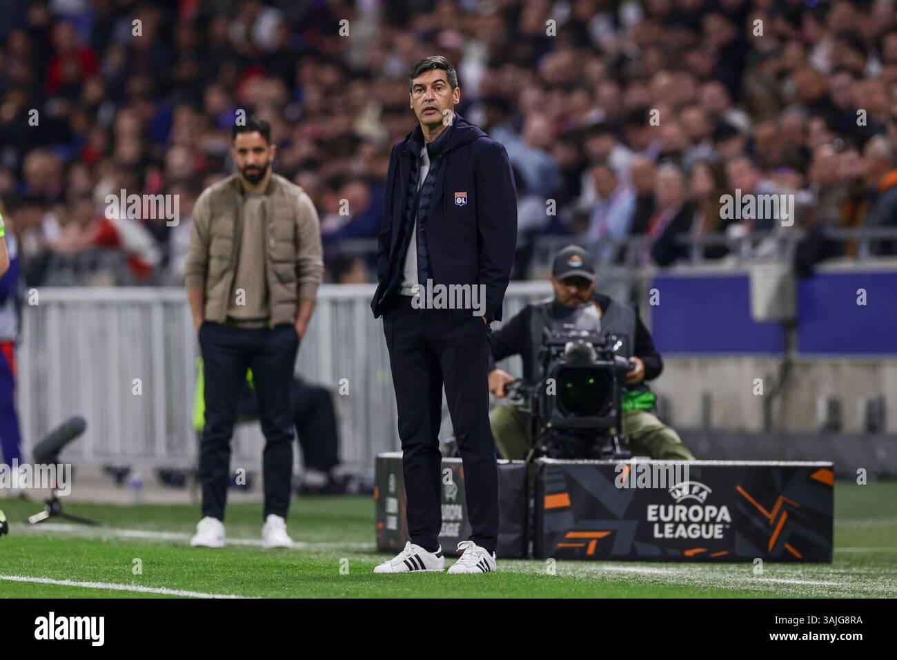 Lyon, France. 10th Apr, 2025. Lyon Manager Paulo Fonseca during the ...