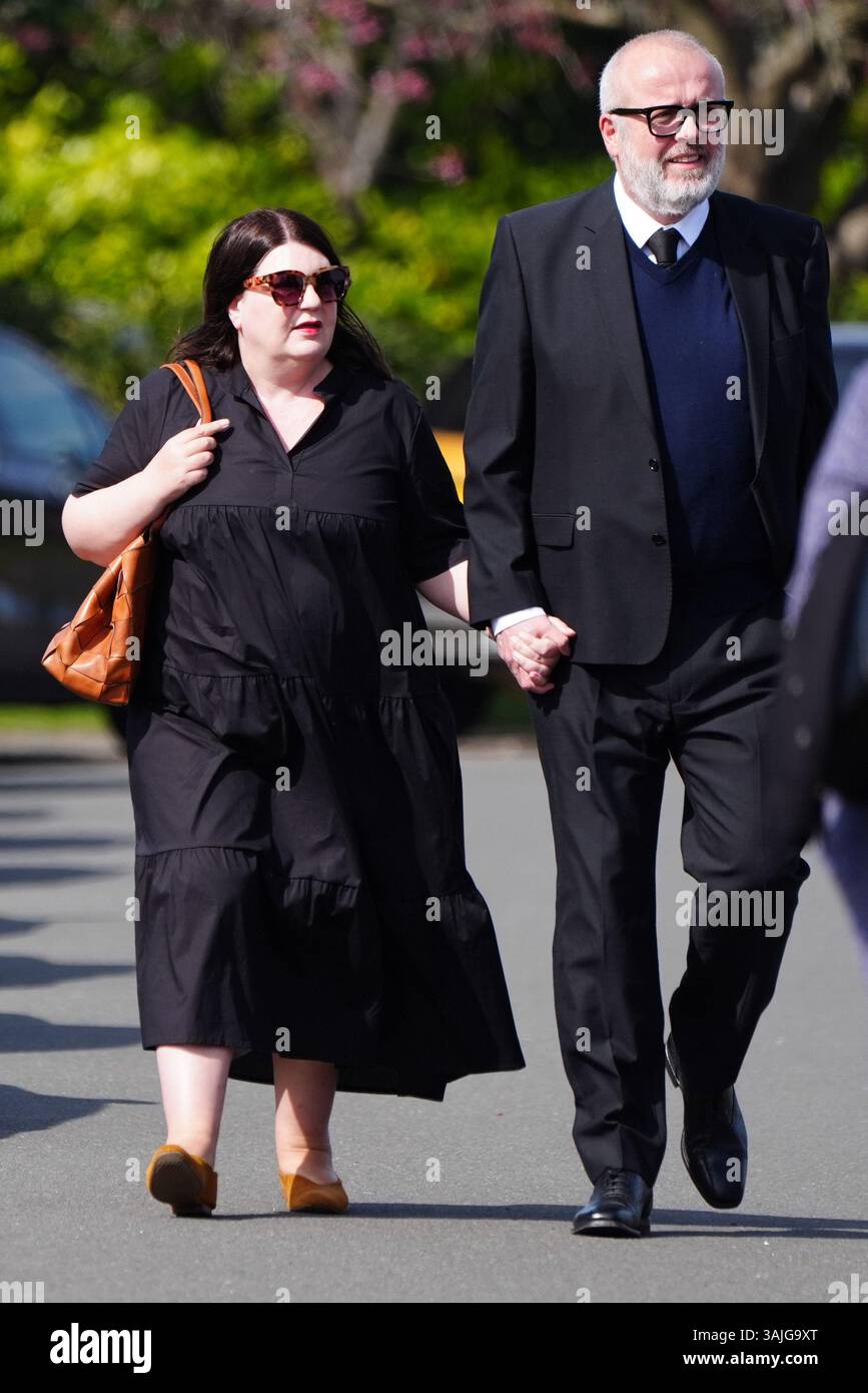 Leader of Glasgow city council, Susan Deacon (left), at the funeral of ...