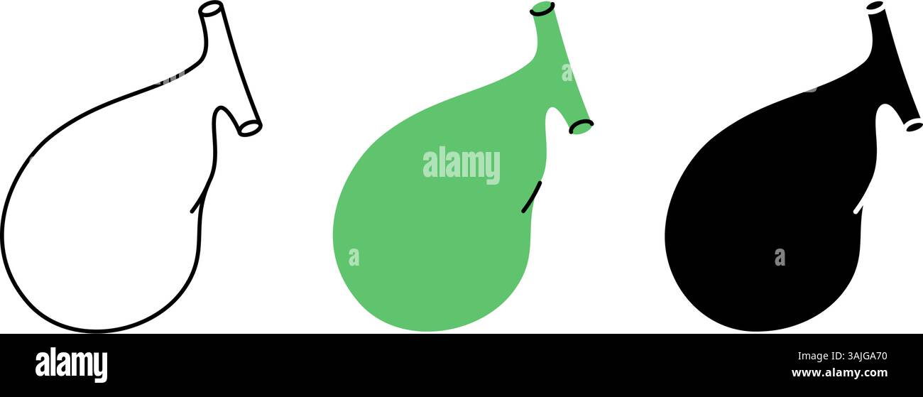 Gallbladder icon set. Human internal organ anatomy. Vector illustration ...