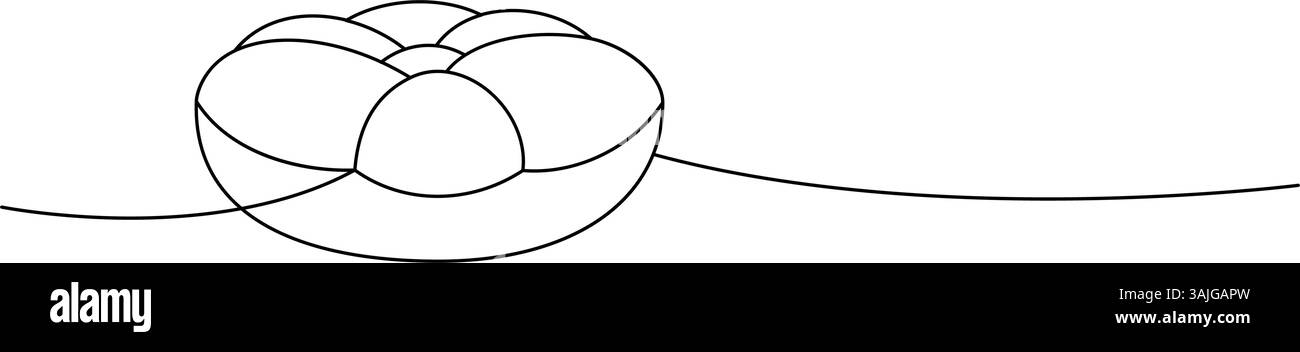 Round pillow one line continuous drawing. Plump pillow for sleeping ...