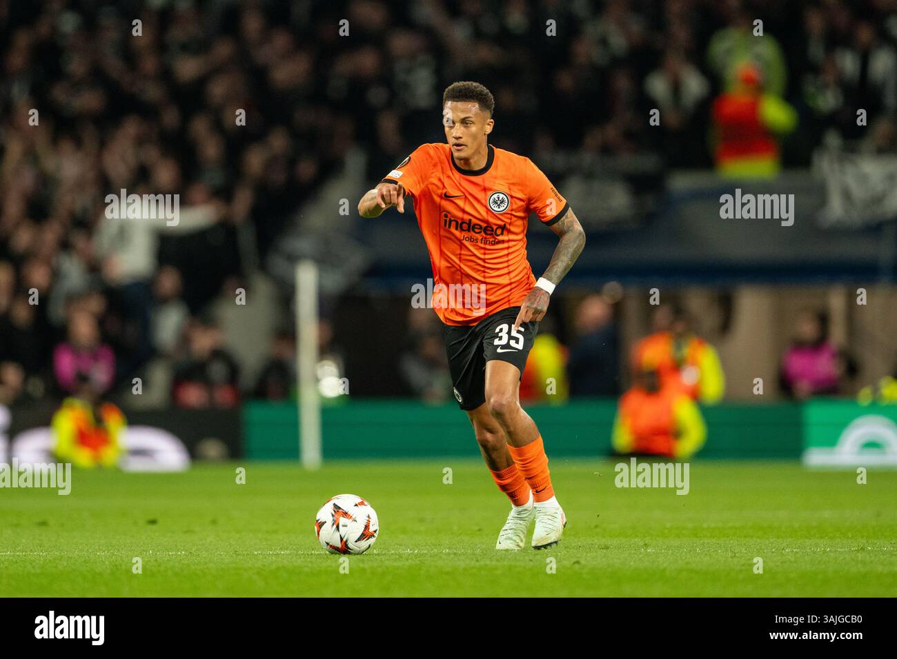 London, UK. 10th Apr, 2025. Tuta (35) of Eintracht Frankfurt seen ...