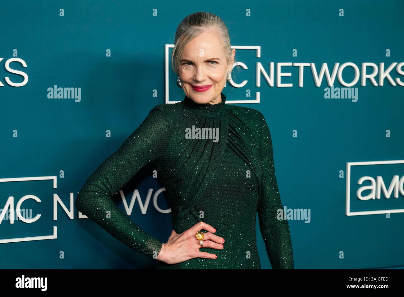Elizabeth McGovern attends the AMC Networks Upfront at Spring Studios ...