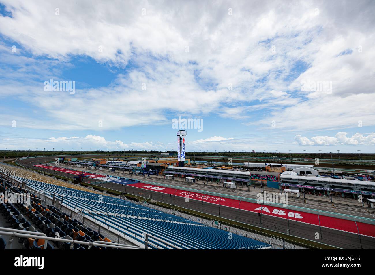 ABB Engineered to Outrun branding during the Miami ePrix, 5th round of the 2024-25 ABB FIA ...