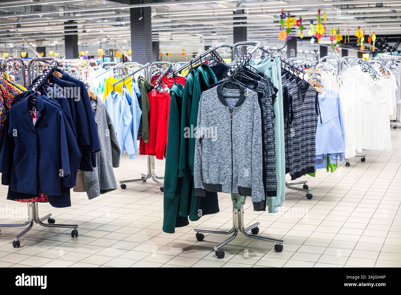 stylish home and everyday clothes in the supermarket Stock Photo - Alamy