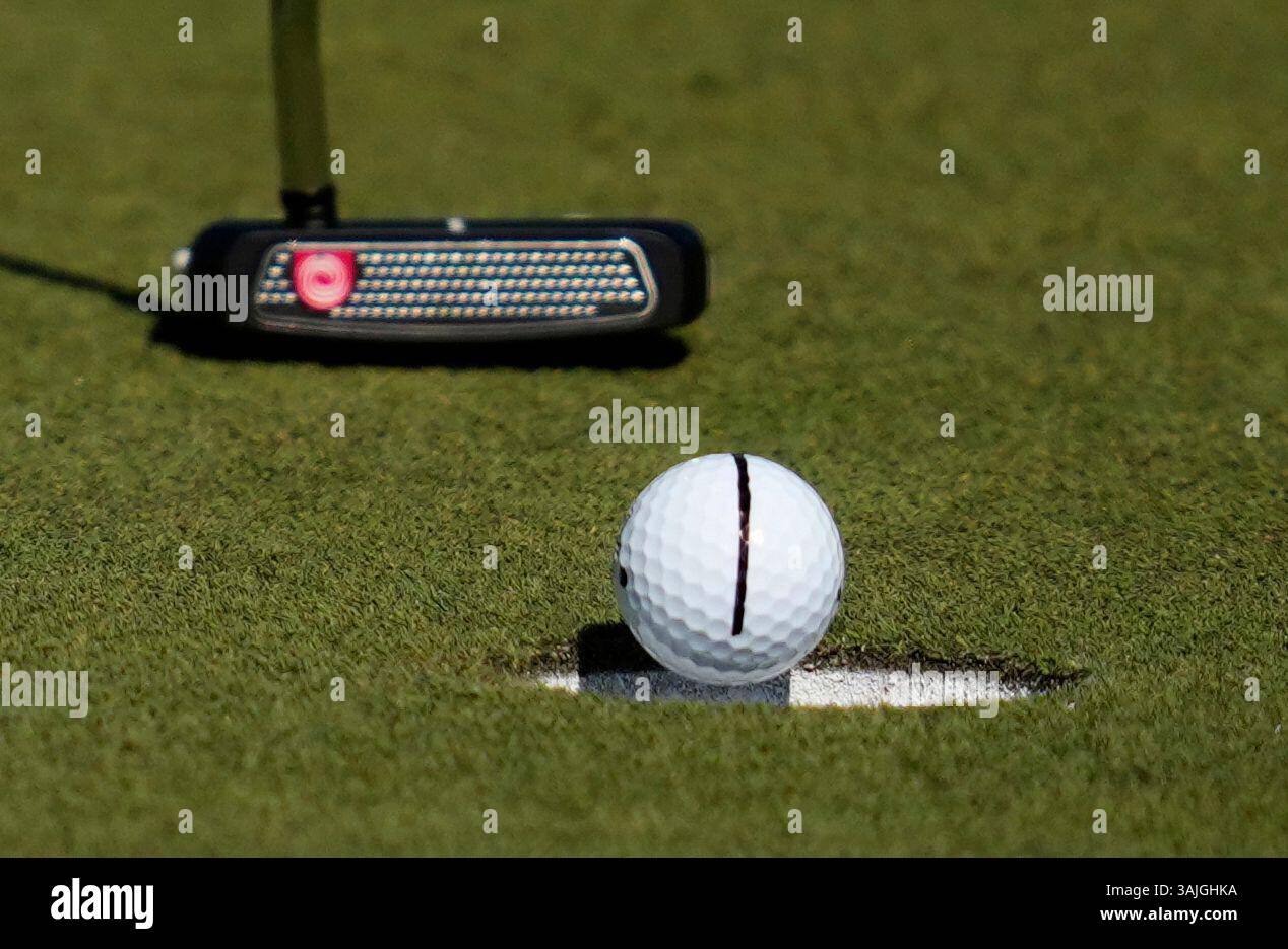 Akshay Bhatia putts on the second hole during the second round at the ...