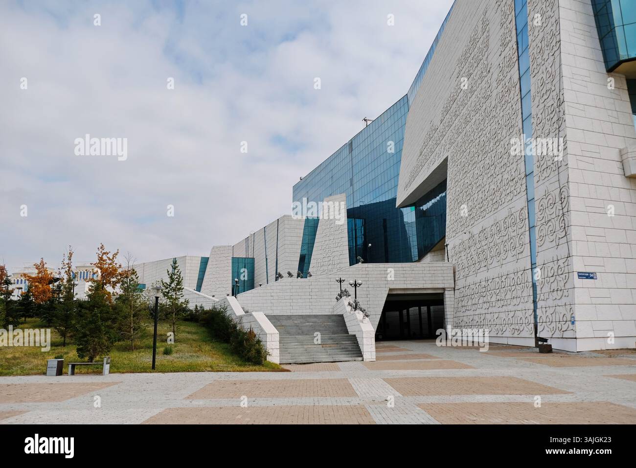 Carved wall of national patterns, museum building Stock Photo - Alamy