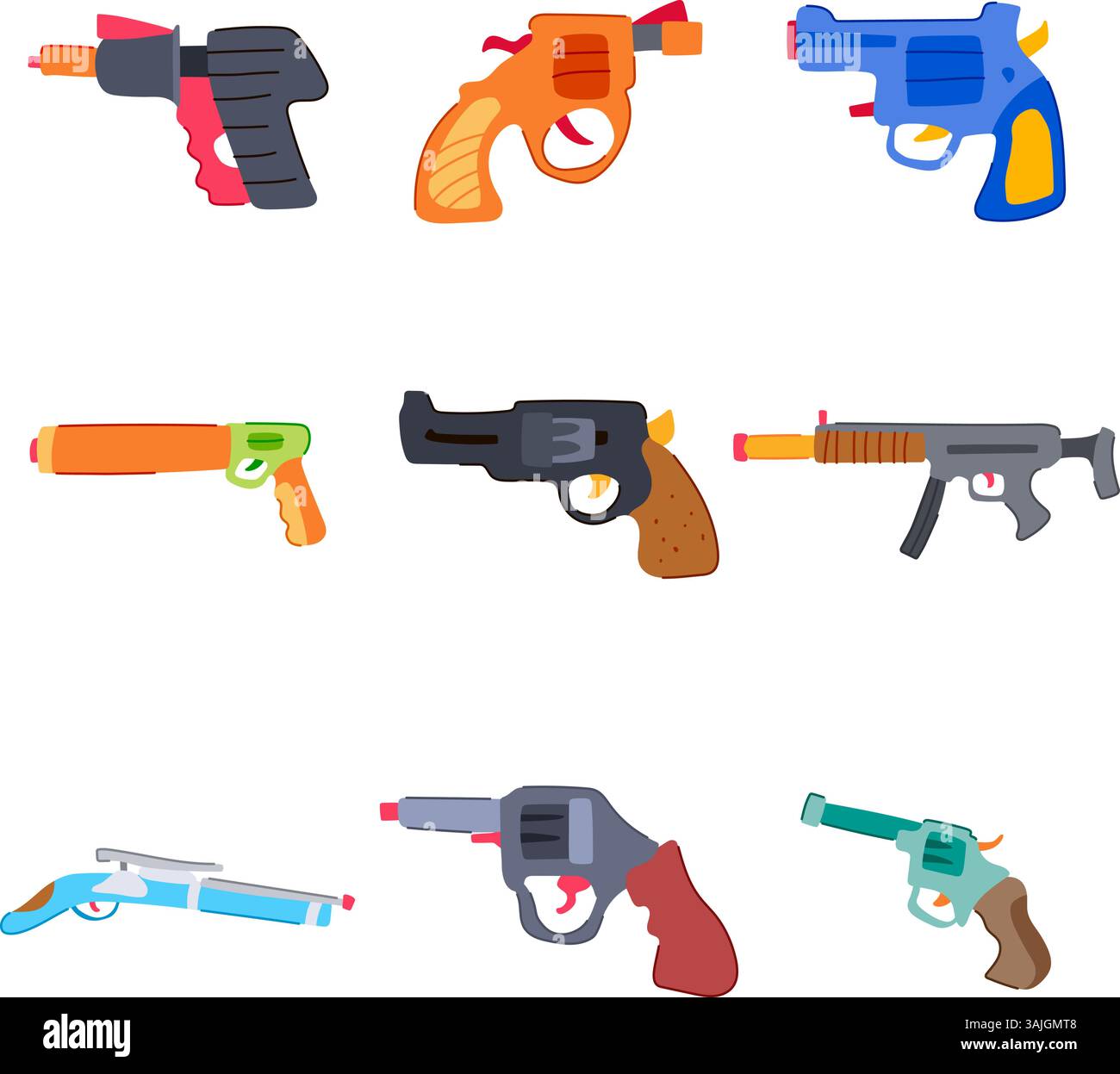 cap gun toy set cartoon vector illustration Stock Vector Image & Art ...