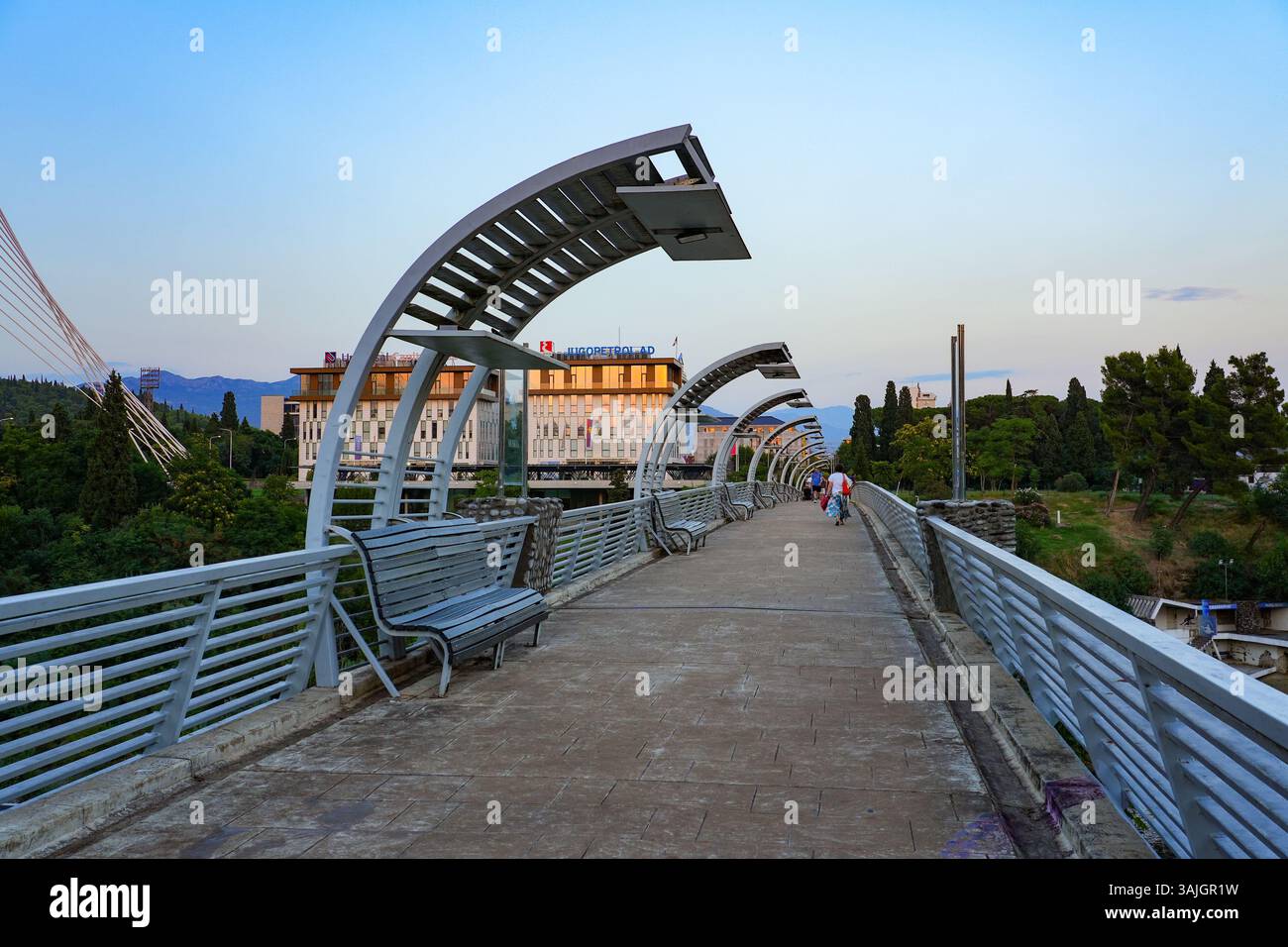 Moscow Bridge (Moskovski most), a pedestrian bridge that spans the ...