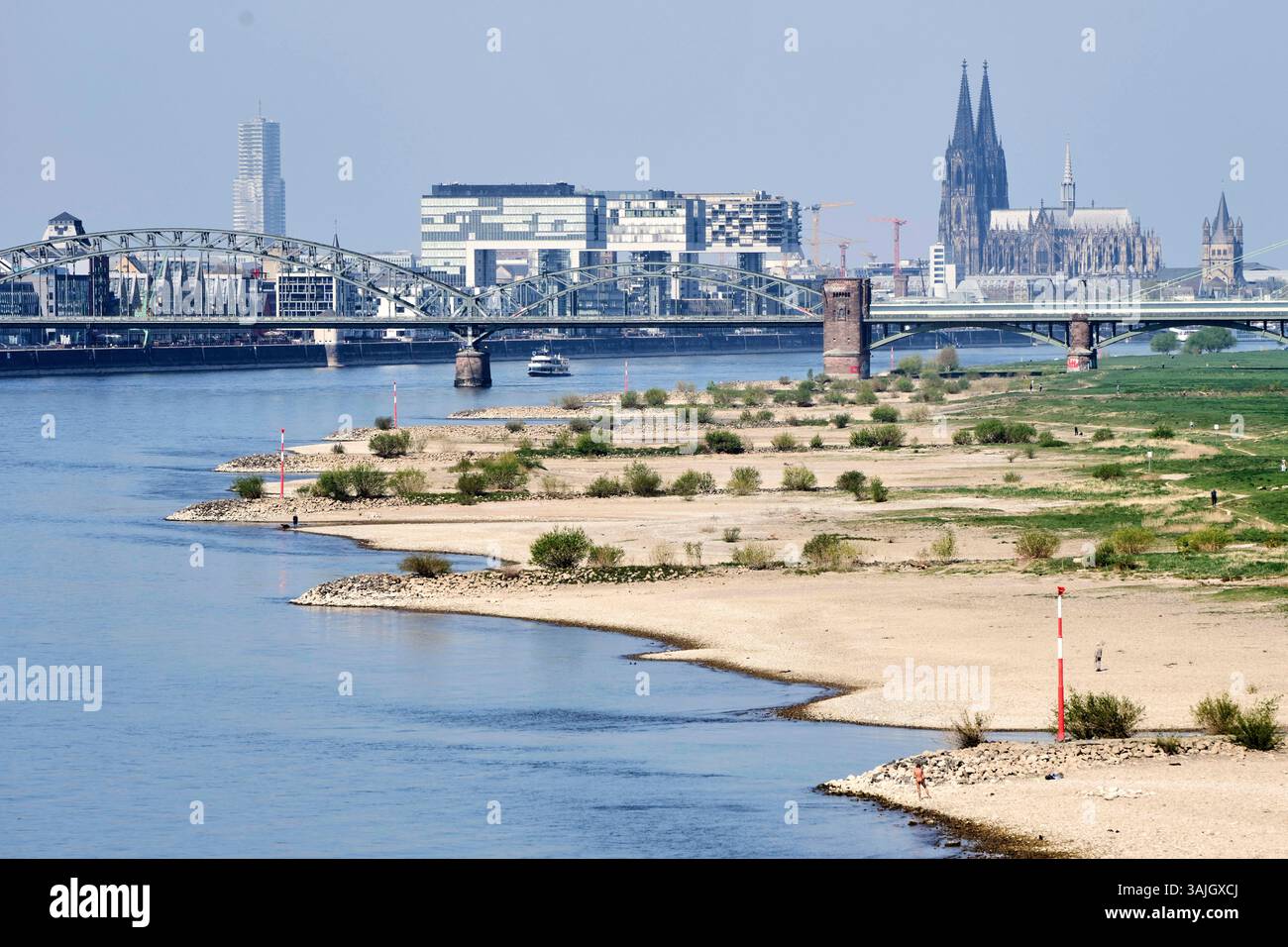Low water levels because of an early drought can be seen at Germany's ...