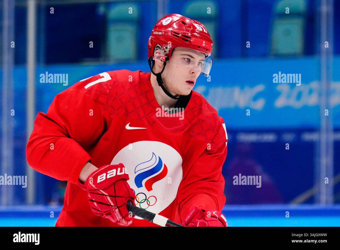 FILE - Russian Olympic Committee's Alexander Nikishin warms up for a ...